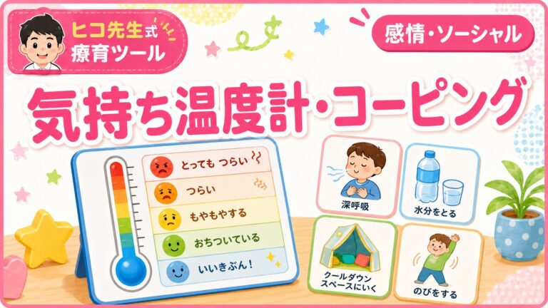 気持ちの温度計・感情スケール【無料】こころの温度計 | ヒコ先生式療育ツール | ヒコ先生式 療育ツール | 放デイ・特別支援向け無料デジタル教材
